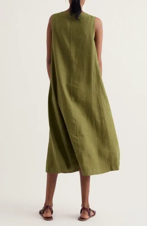 SEASALT CORNWALL Cresting Waves Sleeveless Linen A-line Dress