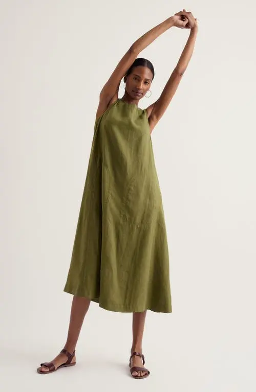 SEASALT CORNWALL Cresting Waves Sleeveless Linen A-line Dress