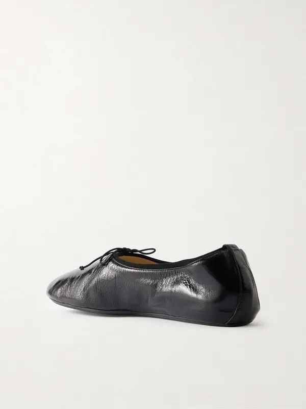 Phoebe Philo Gathered Crinkled Leather Ballet Flats