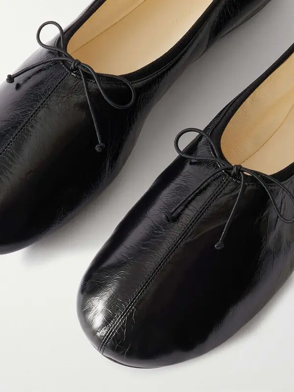 Phoebe Philo Gathered Crinkled Leather Ballet Flats