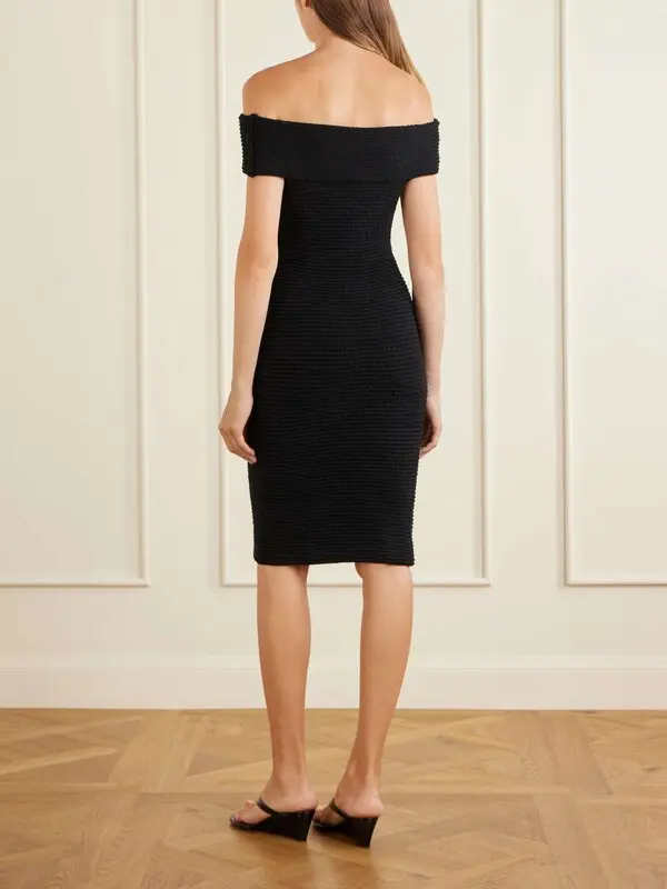 Magda Butrym Off-the-shoulder Knitted Midi Dress