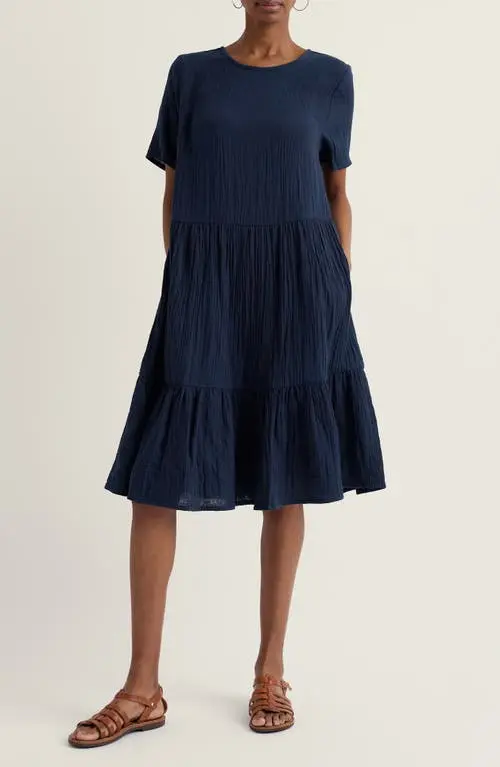 SEASALT CORNWALL Pebble Comb Organic Cotton Double Gauze Dress