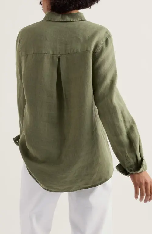 SEASALT CORNWALL Hazel Branch Linen Button-up Shirt