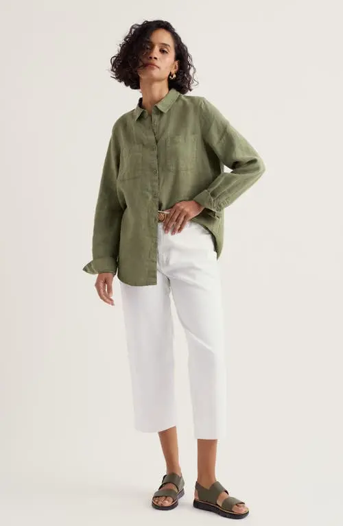 SEASALT CORNWALL Hazel Branch Linen Button-up Shirt