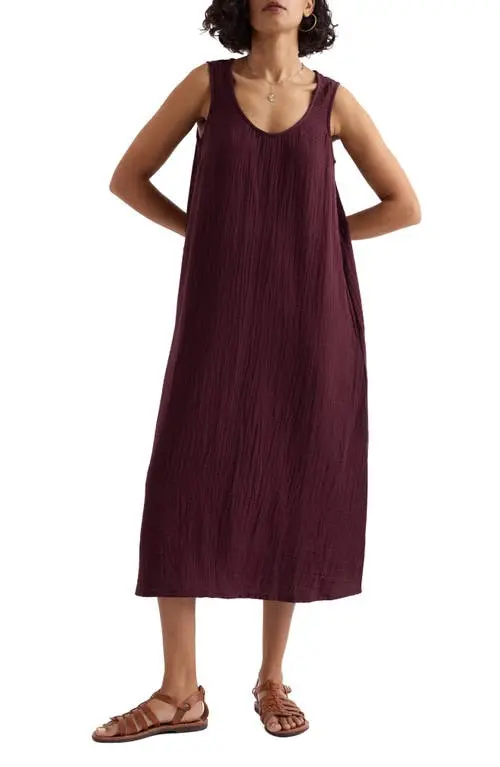 SEASALT CORNWALL Sleeveless Organic Cotton Midi Dress - Cacao