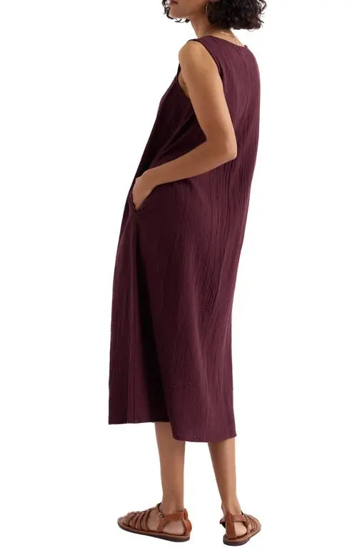 SEASALT CORNWALL Sleeveless Organic Cotton Midi Dress - Cacao