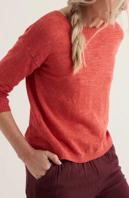 SEASALT CORNWALL Knavock Button Back Organic Cotton & Linen Sweater