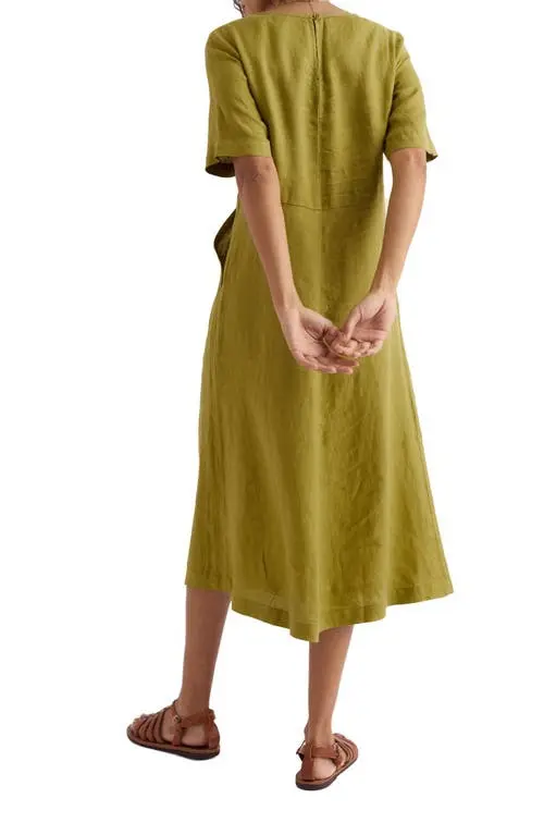 SEASALT CORNWALL Grass Wave Linen Midi Dress