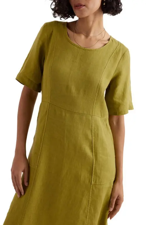 SEASALT CORNWALL Grass Wave Linen Midi Dress