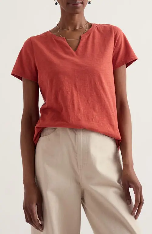 SEASALT CORNWALL Organic Cotton V-neck T-shirt - Masala
