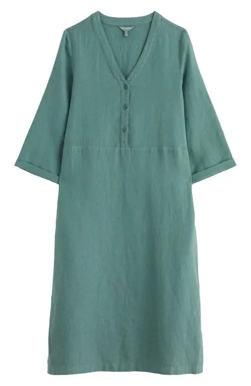 SEASALT CORNWALL Dew Drop Long Sleeve Linen Midi Dress