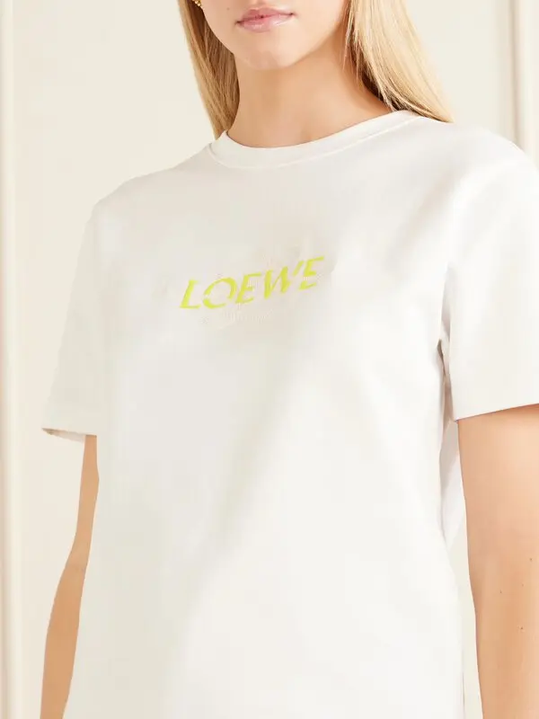 Loewe Anagram Embroidered Cotton-blend T-shirt