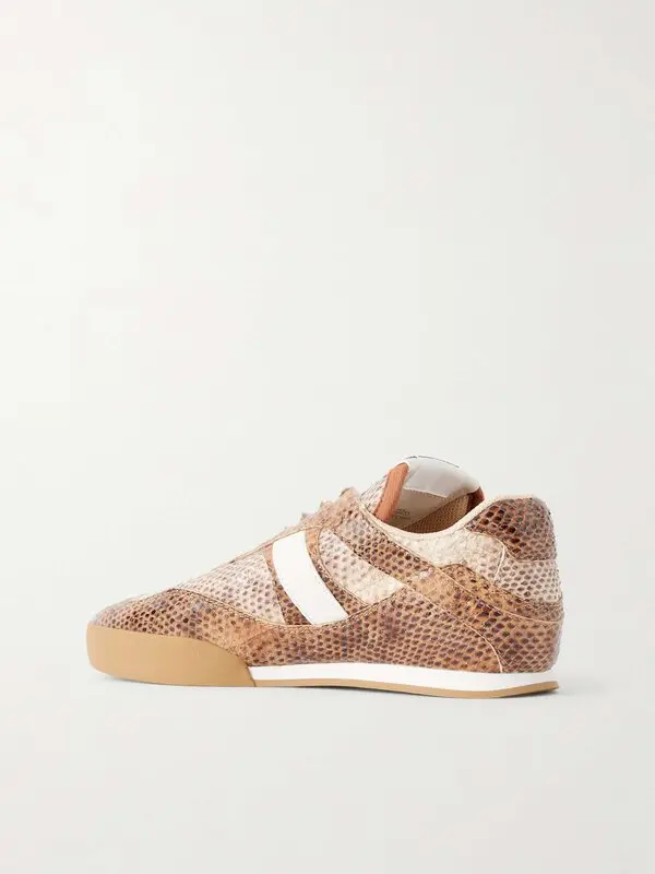 Chloé Kick Snake-effect Leather Low Top Sneakers