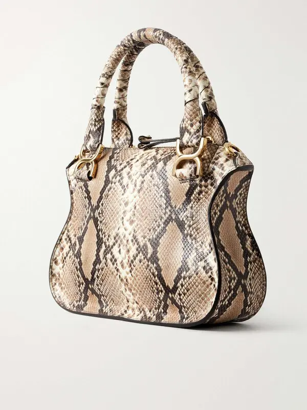Chloé Marcie Snake-effect Leather Tote Bag