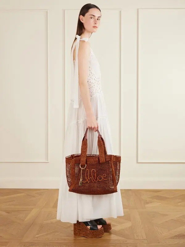 Chloé Summer Banana' Raffia Tote - Brown