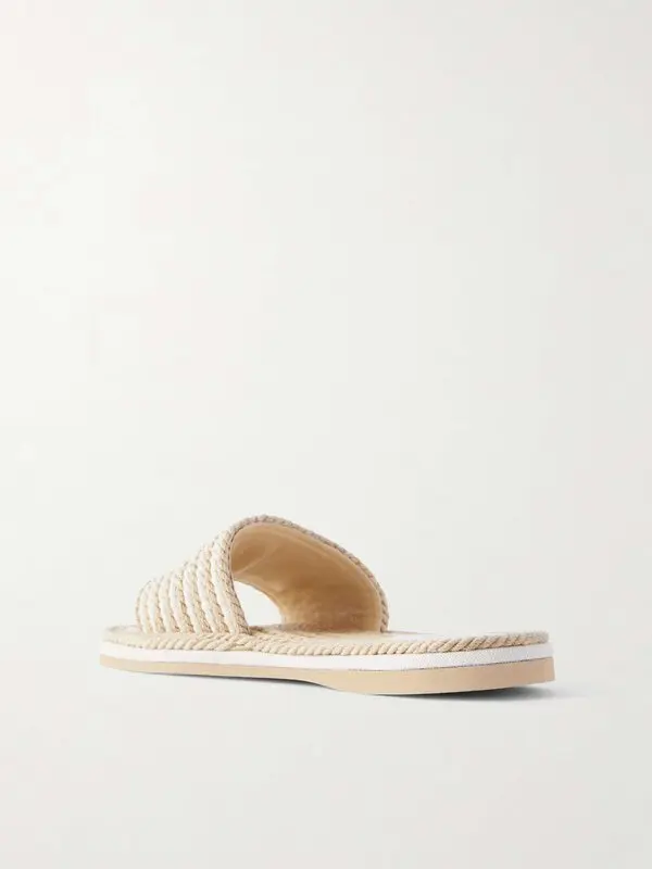 Chloé Embroidered Striped Cord Slides
