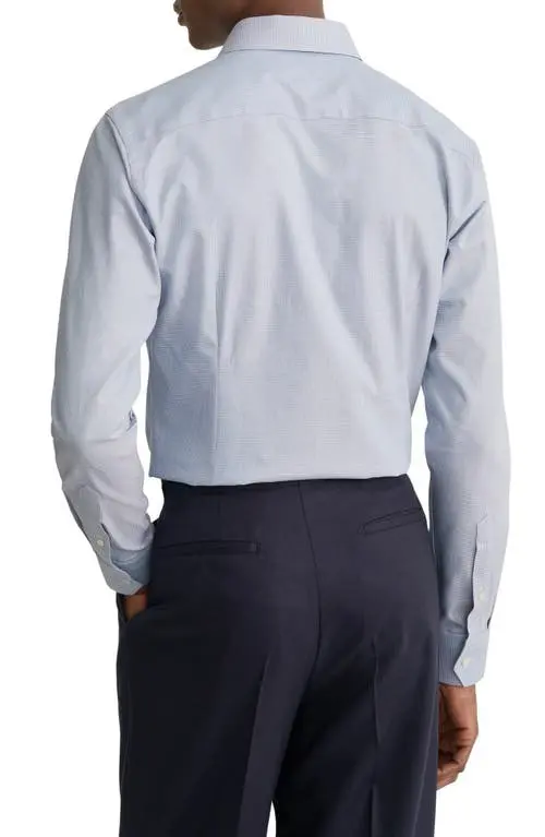 Eton Slim Fit Cotton Dobby Dress Shirt - Light Grey