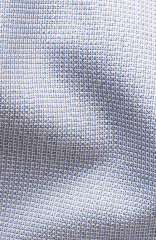 Eton Slim Fit Cotton Dobby Dress Shirt - Light Grey