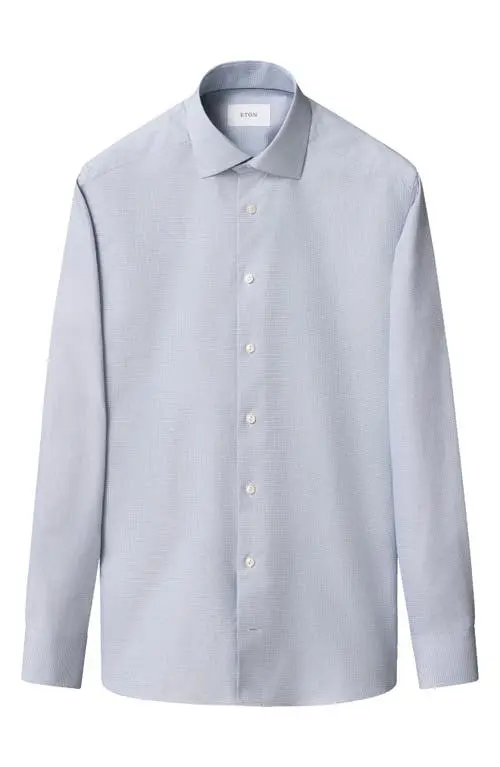 Eton Slim Fit Cotton Dobby Dress Shirt - Light Grey