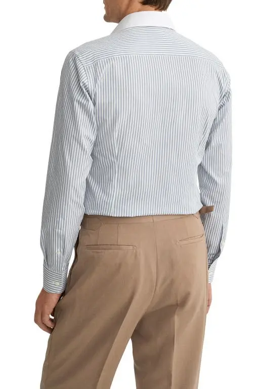 Eton Slim Fit Stripe Twill Cotton Dress Shirt