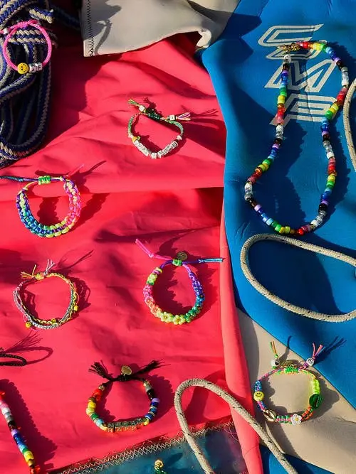 VENESSA ARIZAGA Happy" Rainbow Glass Charm Bracelet