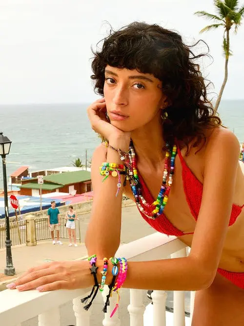 VENESSA ARIZAGA Happy" Rainbow Glass Charm Bracelet
