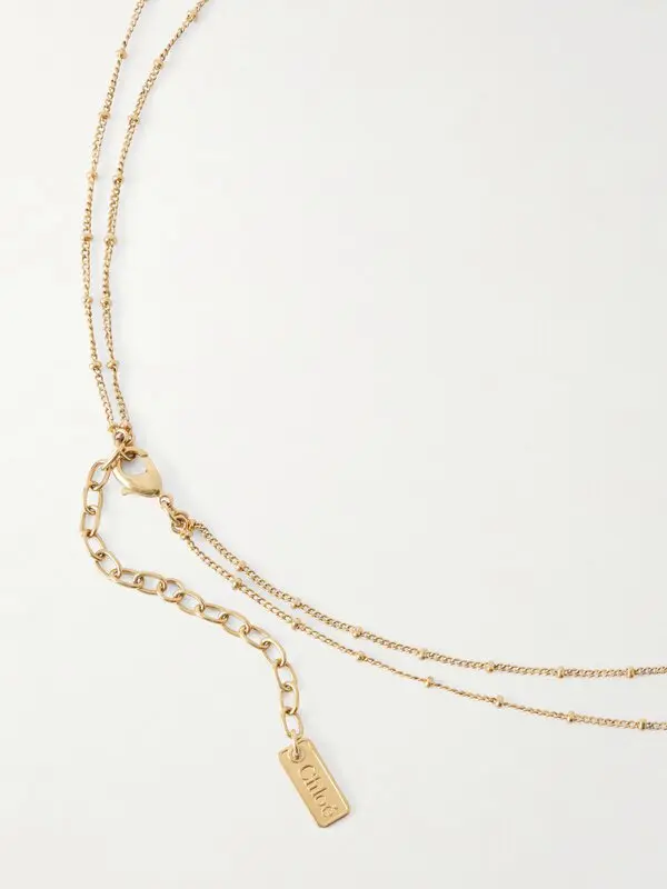 Chloé Two-tone Charm Necklace - Gold