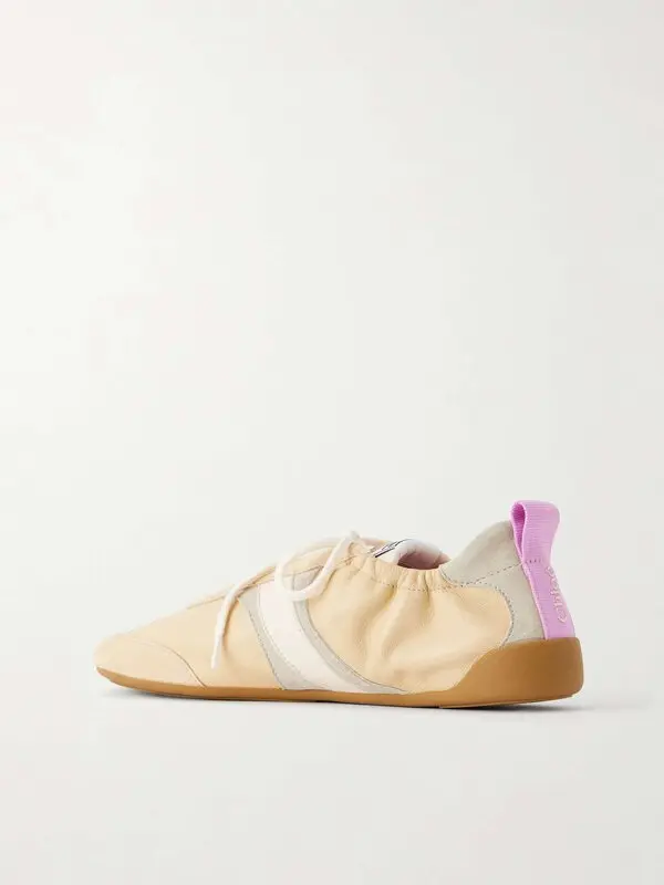 Chloé Kick Suede And Leather Sneakers