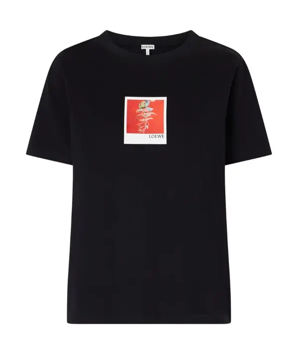 Loewe Appliquéd Cotton-jersey T-shirt - Black