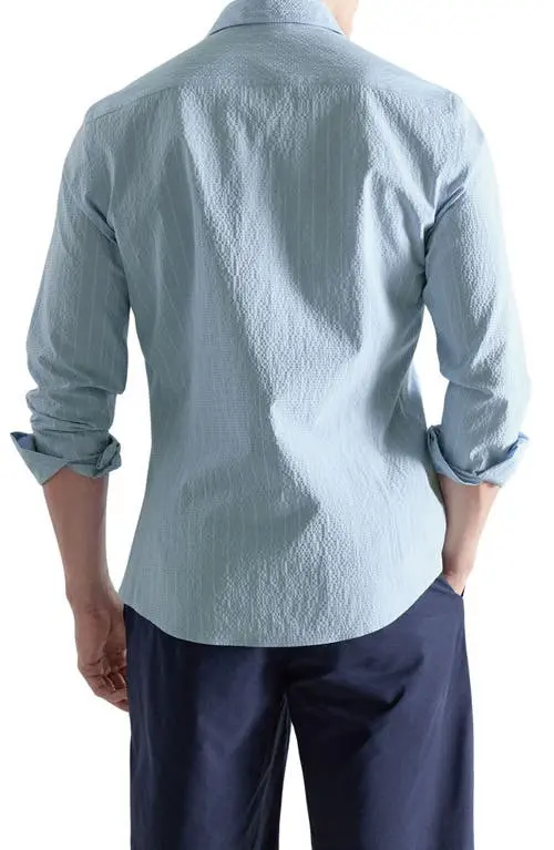 Mango Textured Pinstripe Button-up Shirt