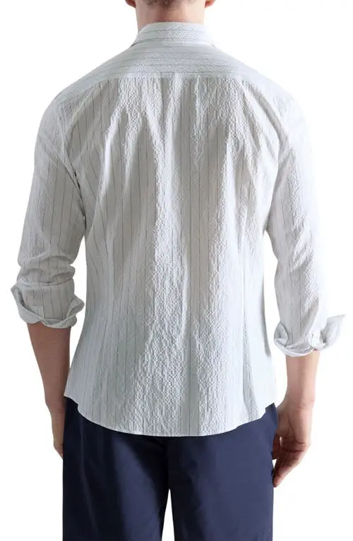 Mango Textured Pinstripe Button-up Shirt - White