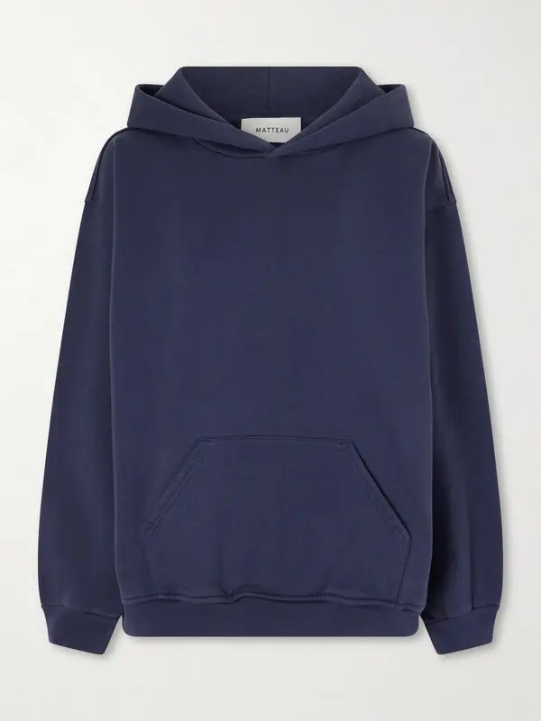 Matteau Organic Cotton Jersey Hoodie - Blue