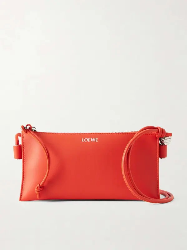 Loewe Joya Embellished Leather Shoulder Bag - Orange