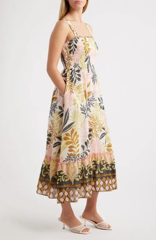 Julia Jordan Smocked Sleeveless Maxi Dress