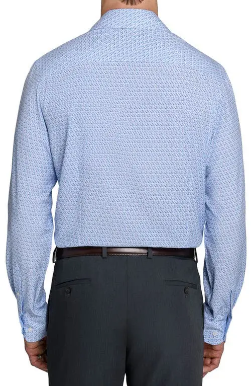 W.R.K Fain Floral Performance Dress Shirt - White/blue