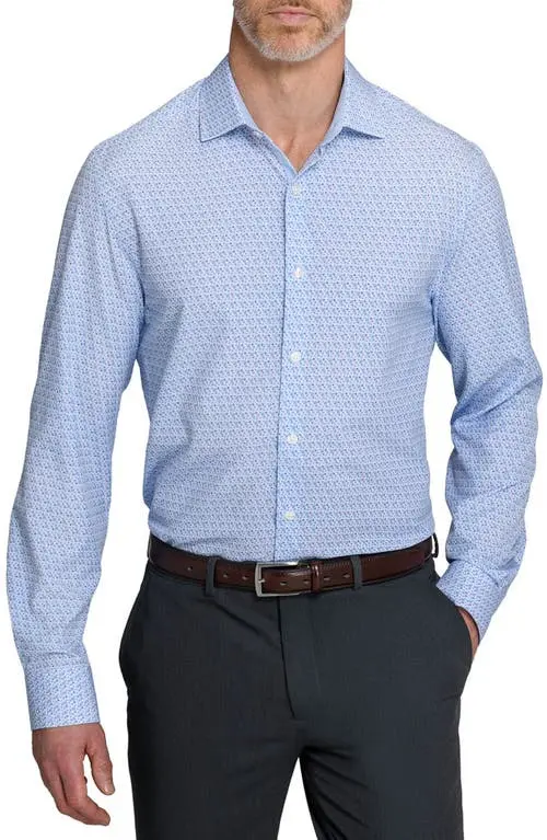 W.R.K Faint Floral Performance Dress Shirt - White/blue