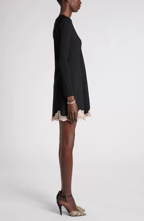 valentino long sleeve lace dress Valentino Pink Lace & Velvet Dress | S-M