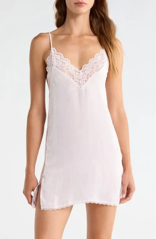 IN BLOOM BY JONQUIL Maxine Lace Trim Satin Chemise - Rose