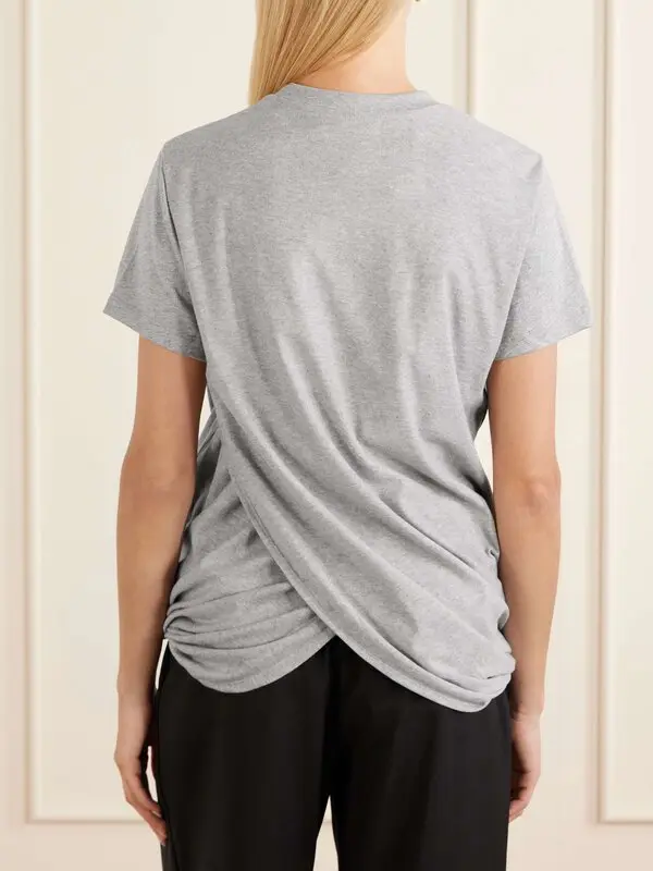 Loewe Anagram-embroidered Draped Cotton-jersey T-shirt