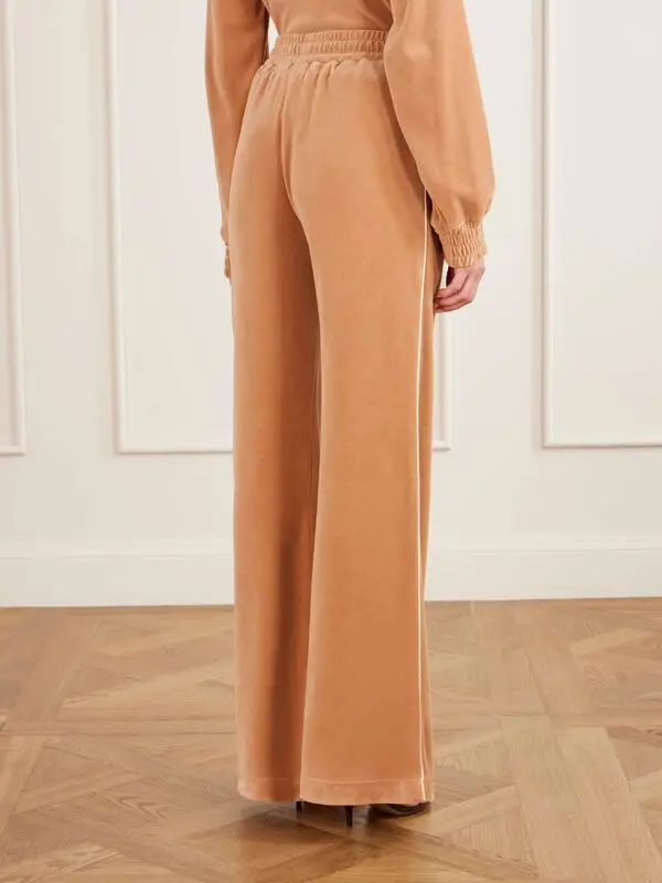 Chloé Wide-leg Cotton-blend Velvet Pants