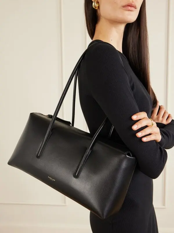 DEMELLIER The Stockholm Full Grain Leather Shoulder Bag - Black