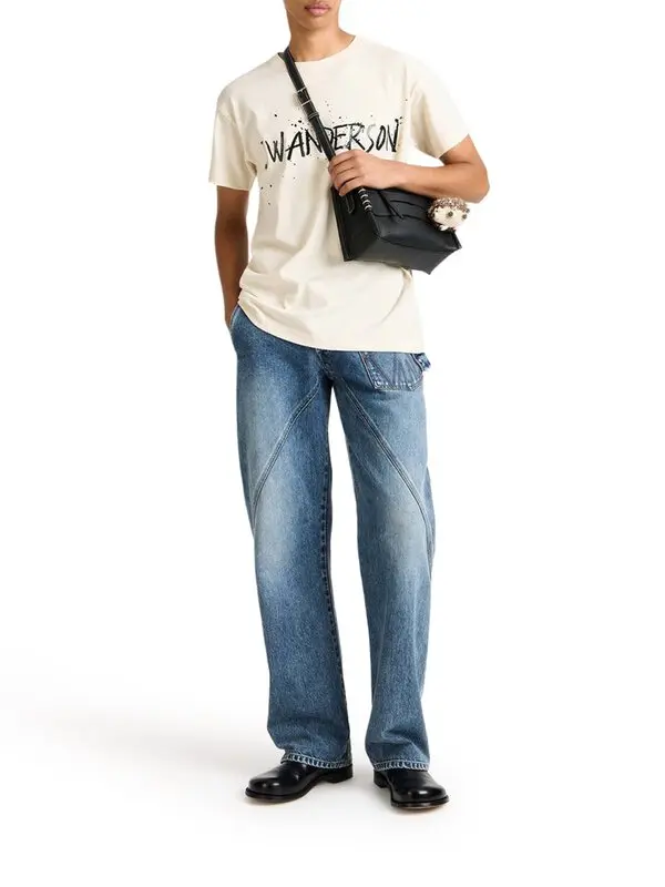 JW Anderson J.w.anderson Circular T-shirt In Ecru Jersey - Cream