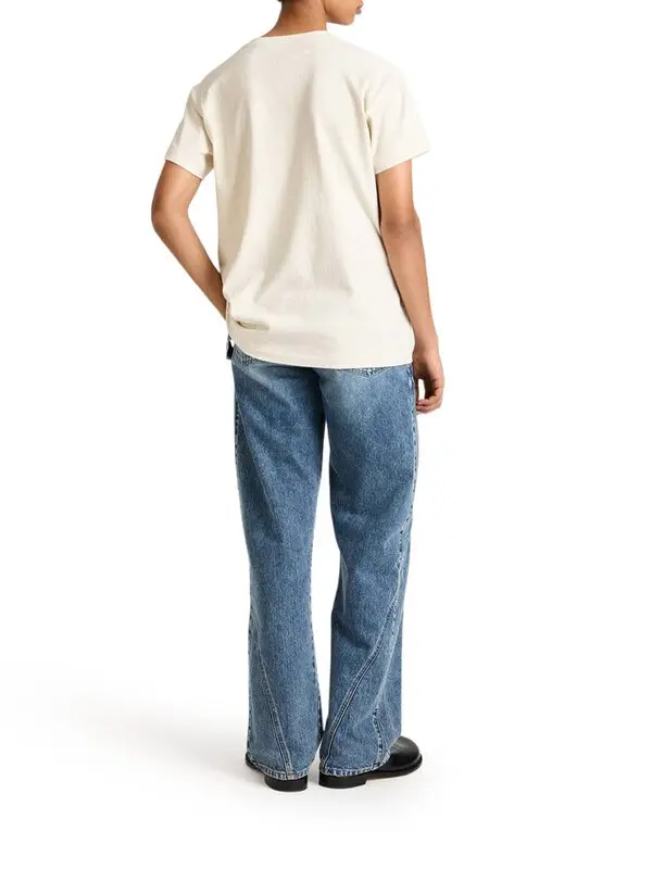 JW Anderson J.w.anderson Circular T-shirt In Ecru Jersey - Cream