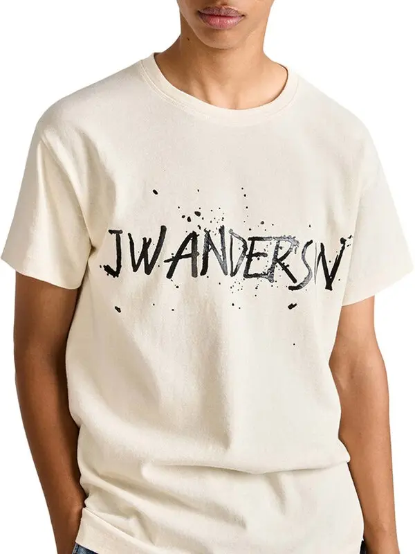 JW Anderson J.w.anderson Circular T-shirt In Ecru Jersey - Cream