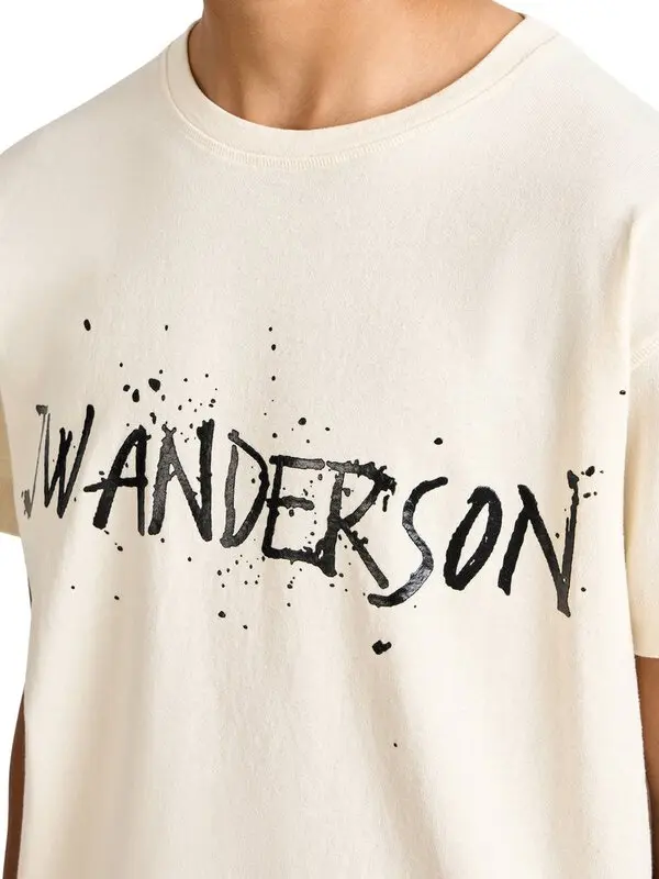 JW Anderson J.w.anderson Circular T-shirt In Ecru Jersey - Cream