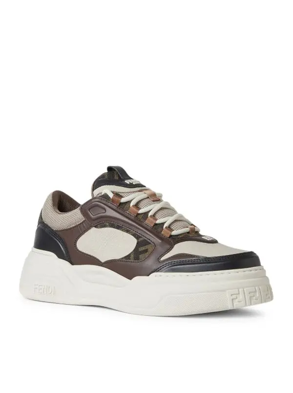 Fendi Force Leather Lace-up Sneakers - Multicolor