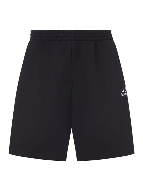 Balenciaga Dry Fleece Shorts With Reflective Motif - Black