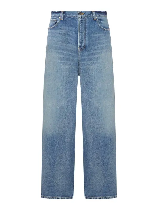 Balenciaga Dark Organic Denim Baggy Jeans - Blue
