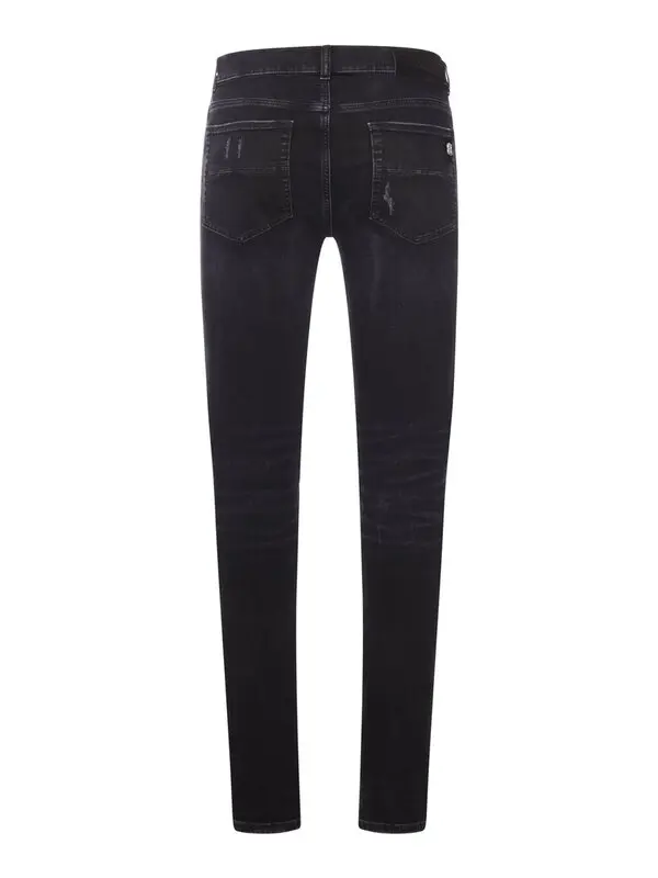 Amiri Studded And Distressed Skinny Jeans