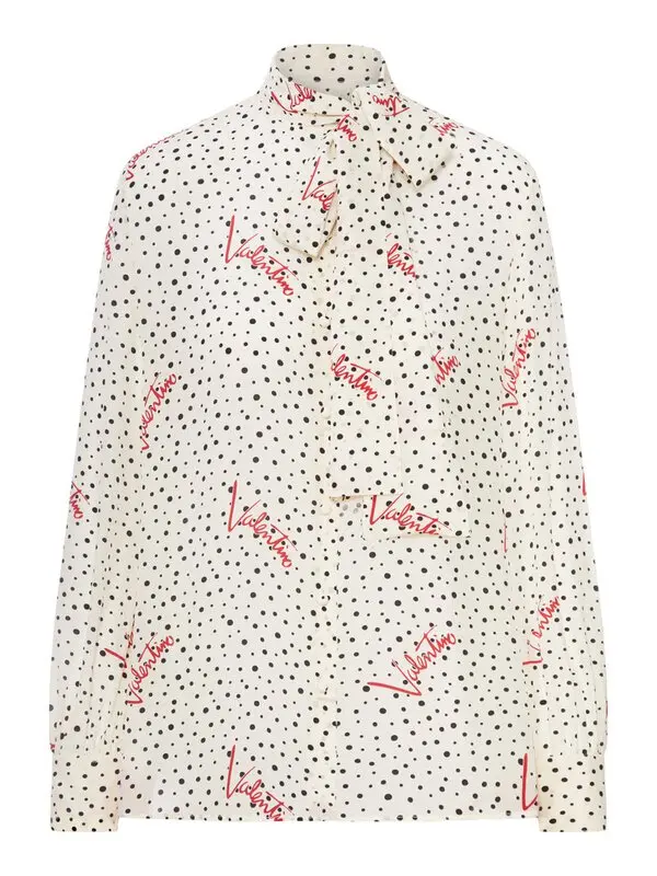 Valentino Garavani Silk Crepe De Chine Polka Dot Shirt - Multicolor